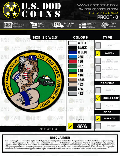 2T3 Vehicle Management 52 LRS / LGRV – U.S. DOD Coins